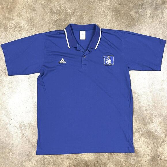 adidas | Shirts | Duke University Polo Shirt Blue Devils Adidas Blue ...